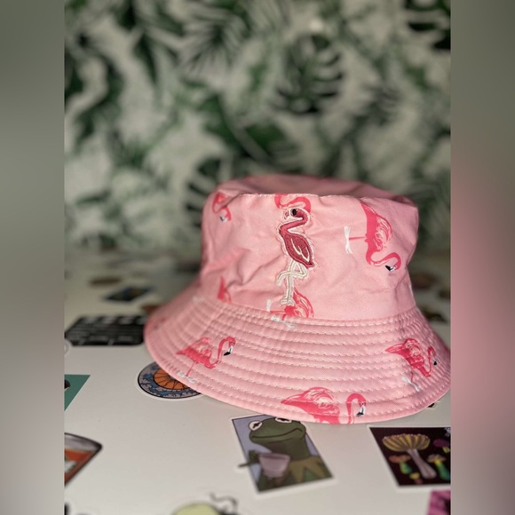 Accessories | Os Hand Sewn Pink Flamingo Bucket Hat | Poshmark